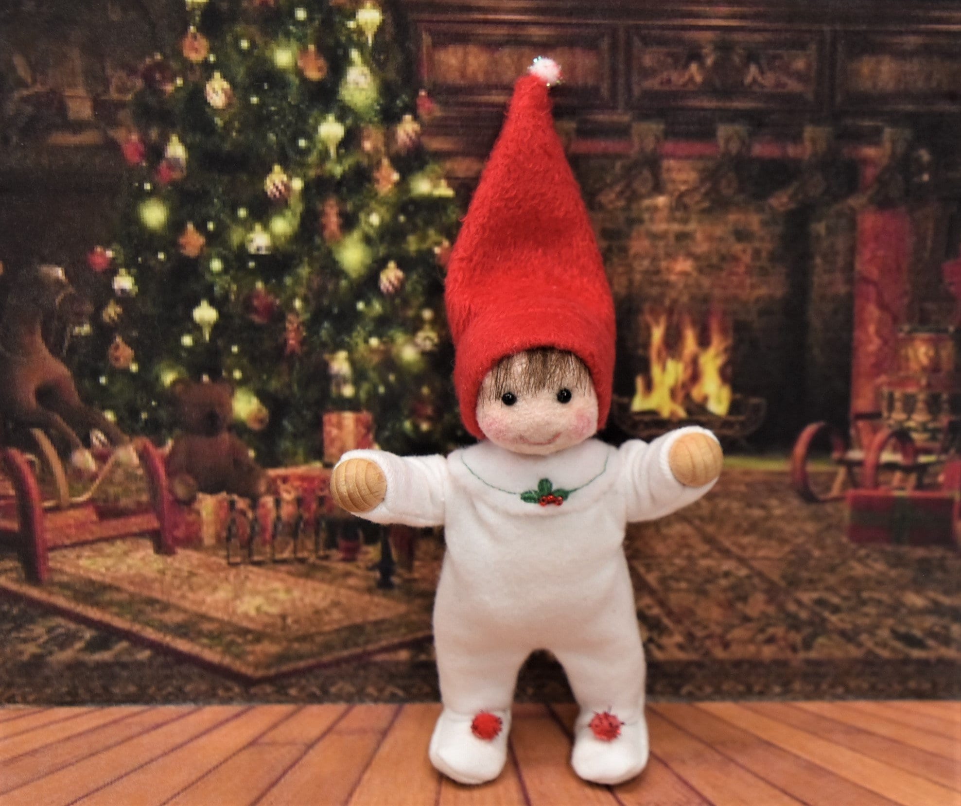 Half-pint Christmas Boy Elf With Toy Rocking Horse.....kid Friendly! - Etsy