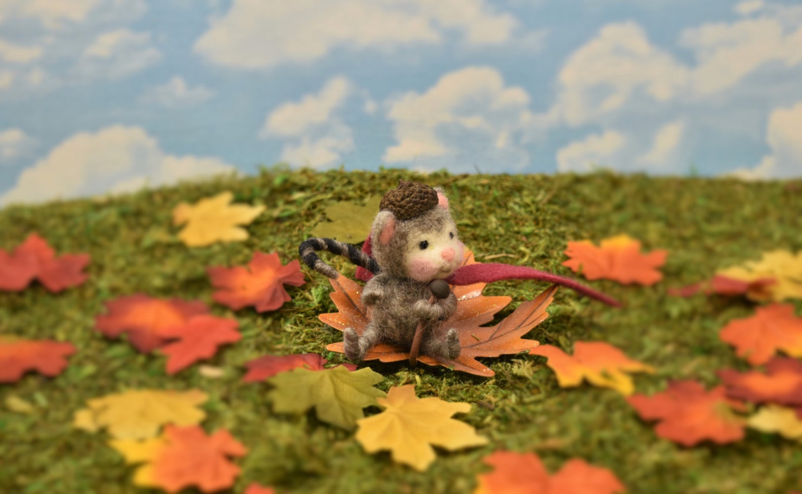 Needle Felted Fall or Halloween Kitten Riding A Leaf! - Etsy
