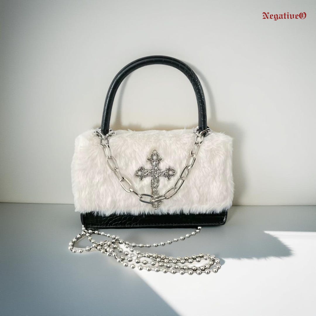 White Gothic Handbag / Gothic Purse / Emo Handbag / Y2k Handbag / Dark ...