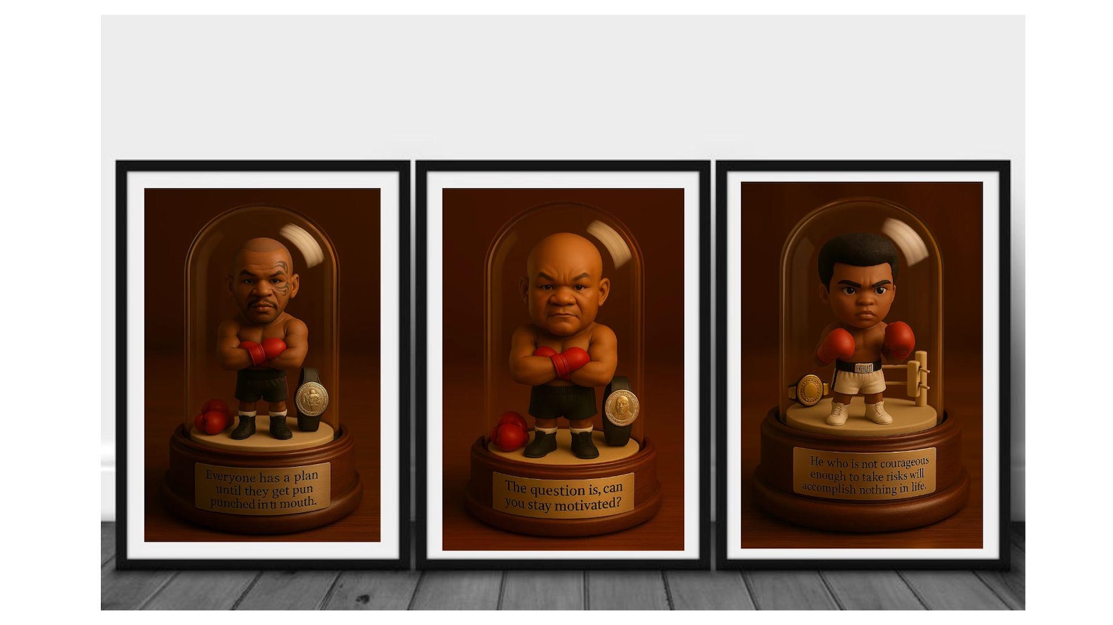 Motivational Wall Art | 3 Sets Boxing Legends Quote Prints | Fighter ...