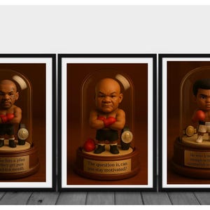 Motivational Wall Art | 3 Sets Boxing Legends Quote Prints | Fighter ...