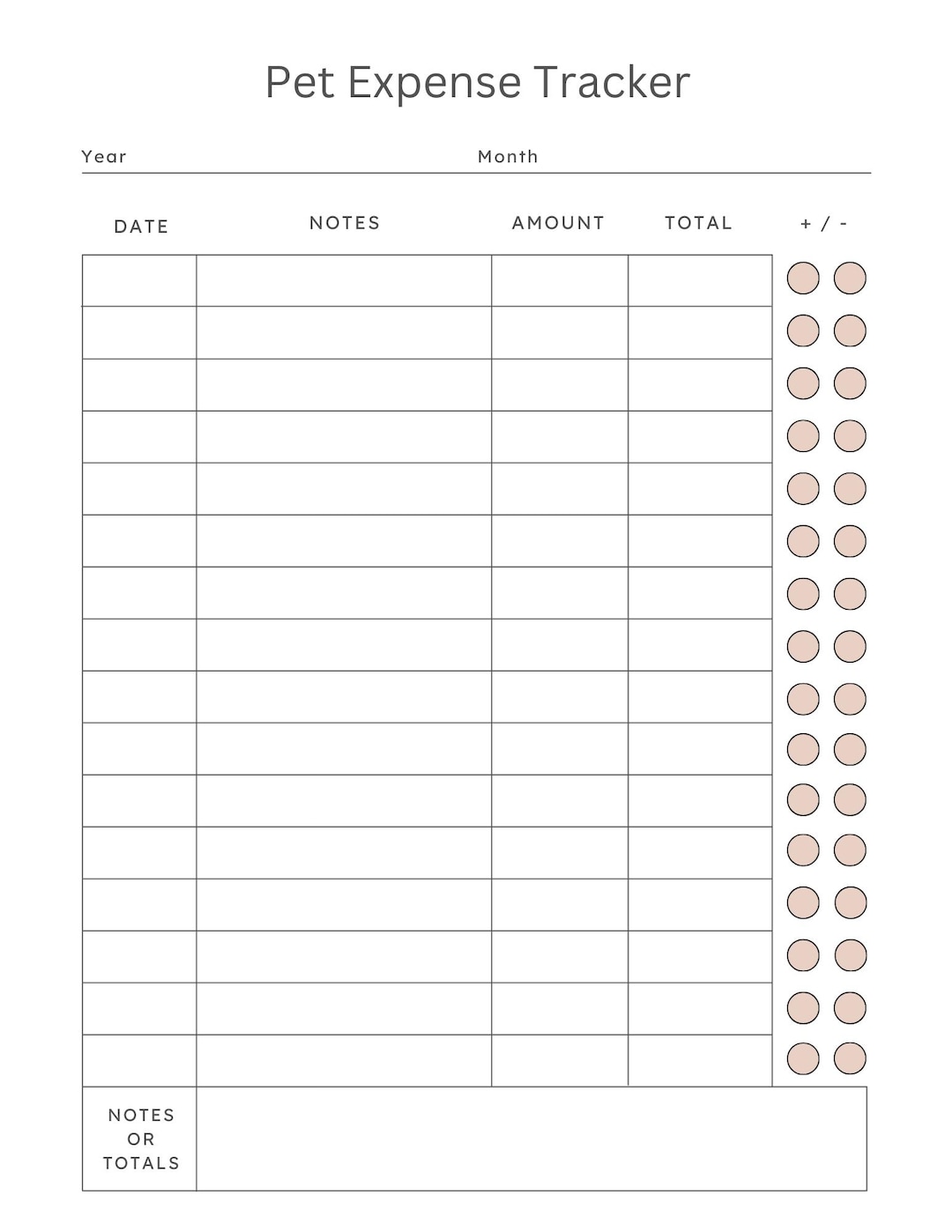 Pet Expense Tracker Printable | Simple Monthly Pet Budget Planner | Cat ...