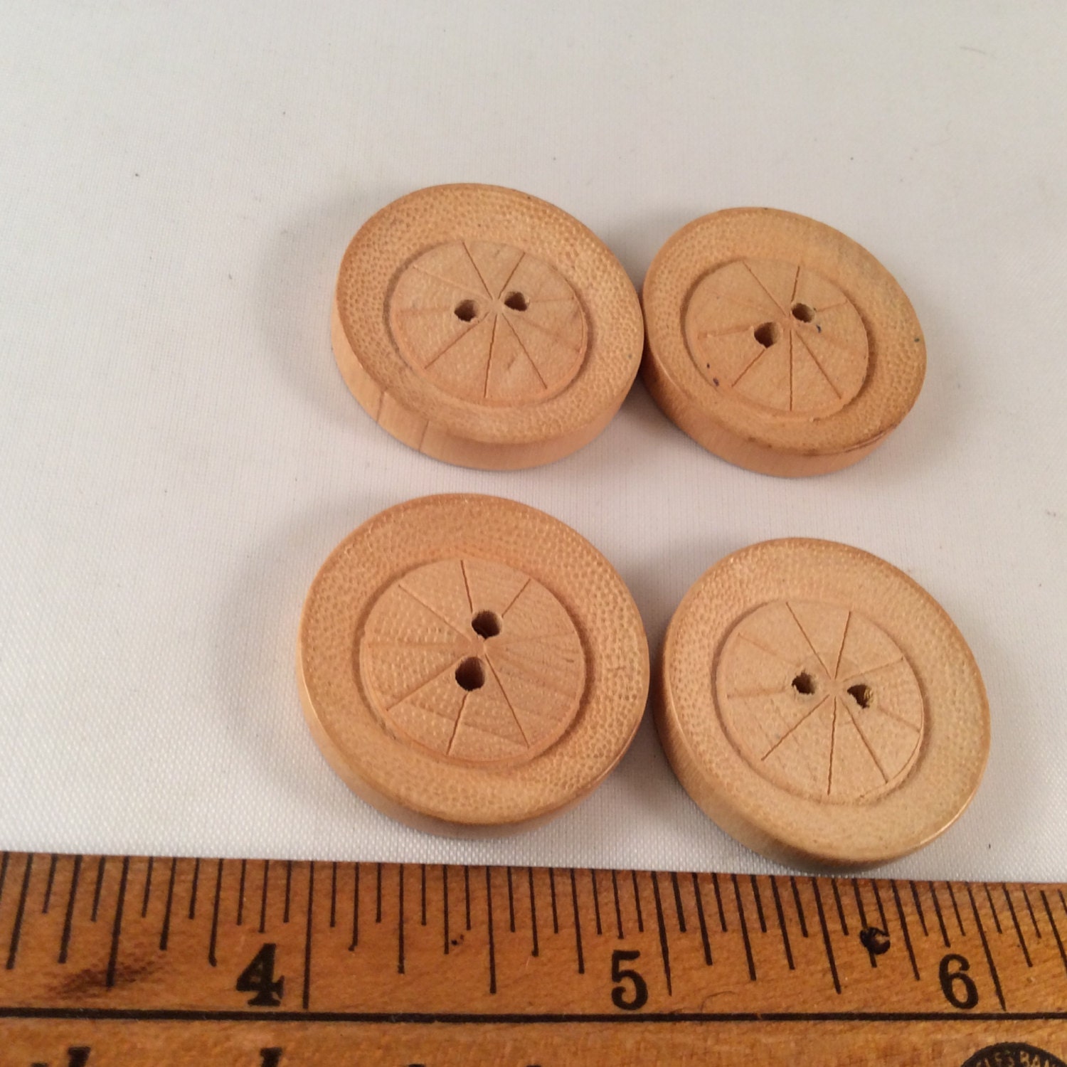 Buttons Craft Supplies & Tools Vintage Carved Retro Sets 28 Wood ...