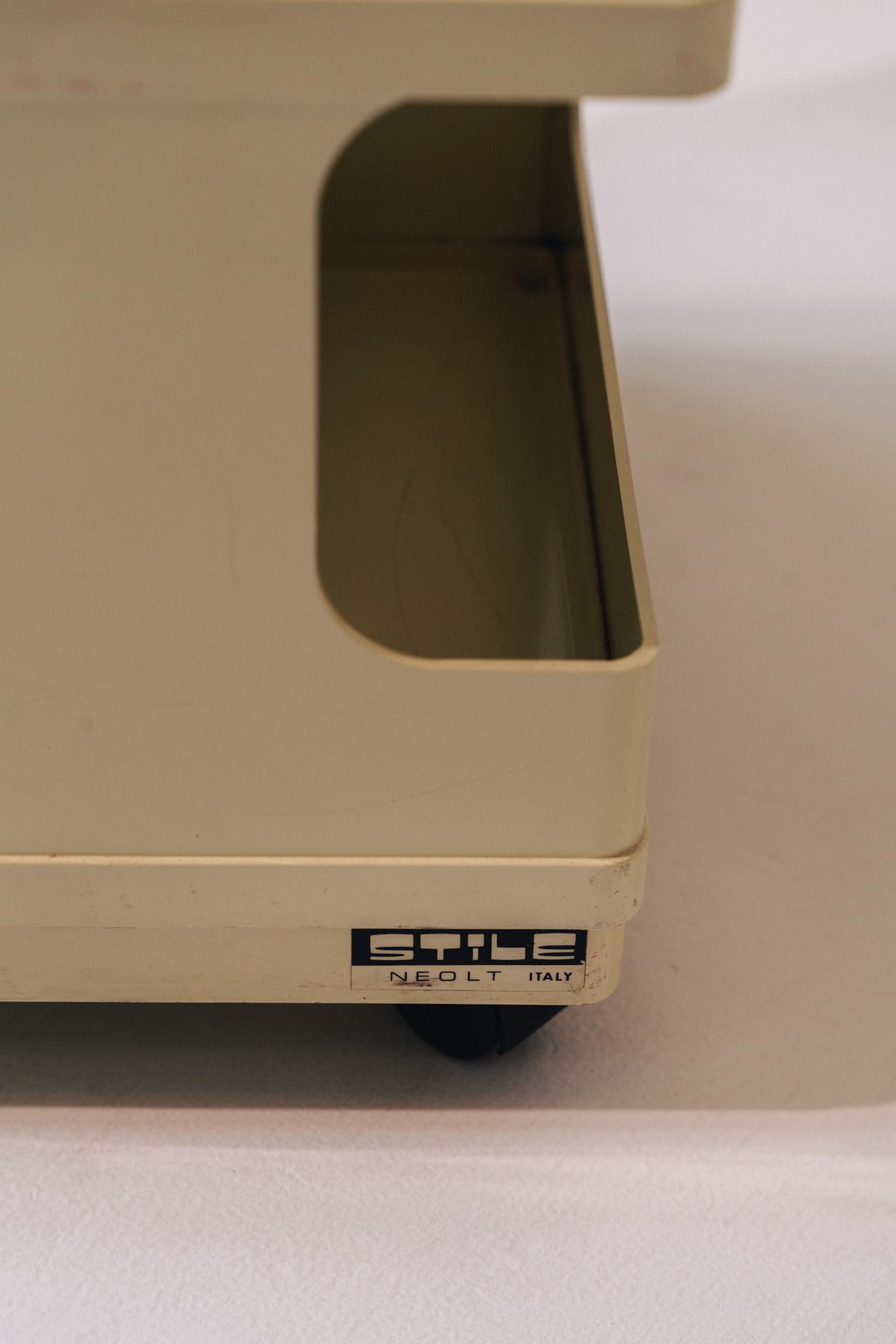 Italian Cream Space Age Storage Trolley in Plastic by Giovanni Pelis ...