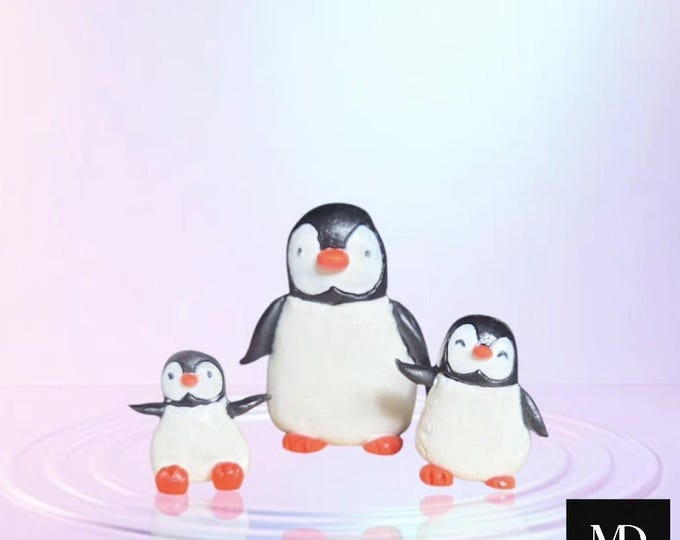 Penguin Family Fondant Figurines - Edible Penguin Family - Edible ...