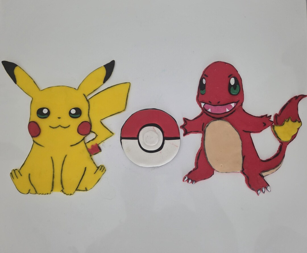 Edible Pokémon Fondant Figures – Edible 2D Cake Toppers - Etsy