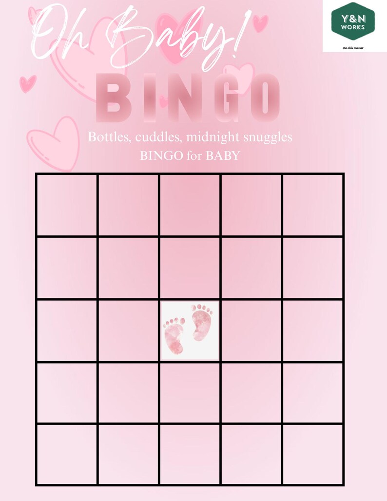 Baby Shower Bingo Game - Pink | Printable Baby Shower Game | Girl Baby ...