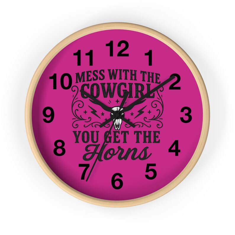 Mess With the Cowgirl Clock | Western Wall Decor | Pink Cowgirl Gift ...