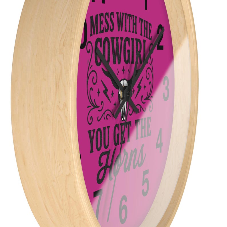 Mess With the Cowgirl Clock | Western Wall Decor | Pink Cowgirl Gift ...