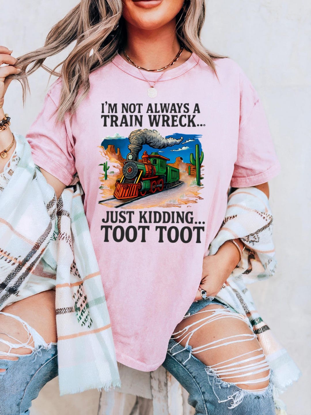 Toot Toot Train Wreck Shirt – Funny Hot Mess Express Tee, Just Kidding ...