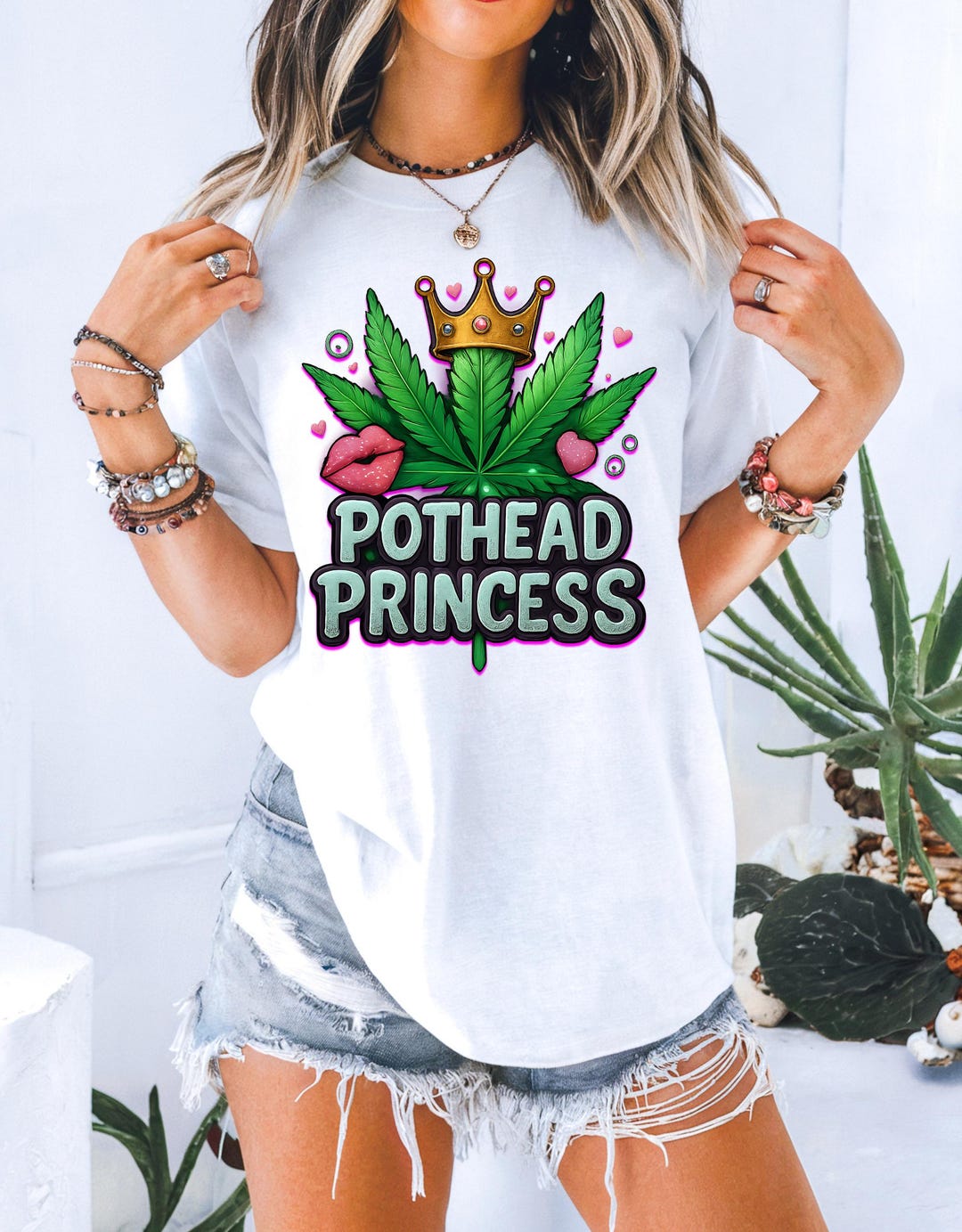 Pothead Princess Shirt • Cute Stoner Girl Graphic Tee • Girly 420 Weed ...