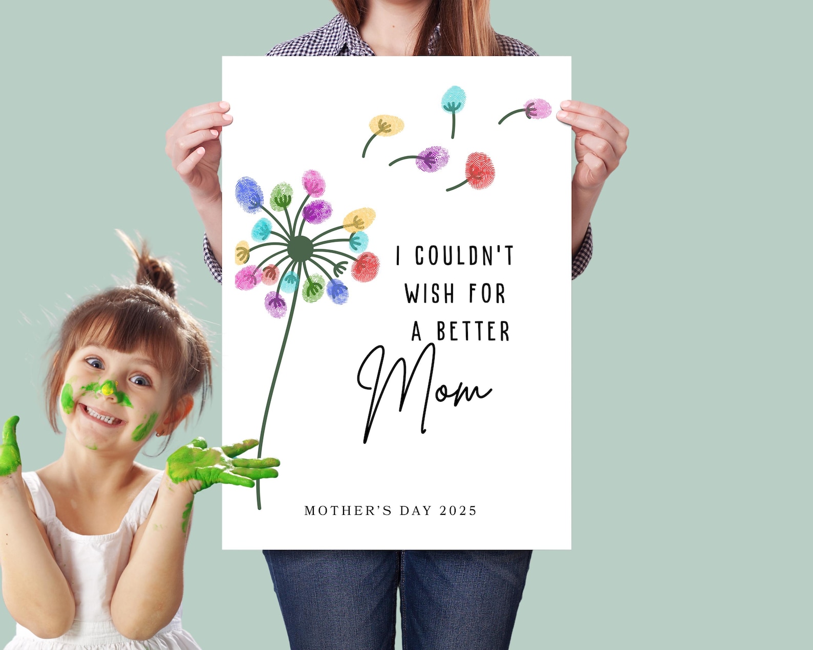 Kids Fingerpainting Printable, Mothers Day Art Project, Classroom ...