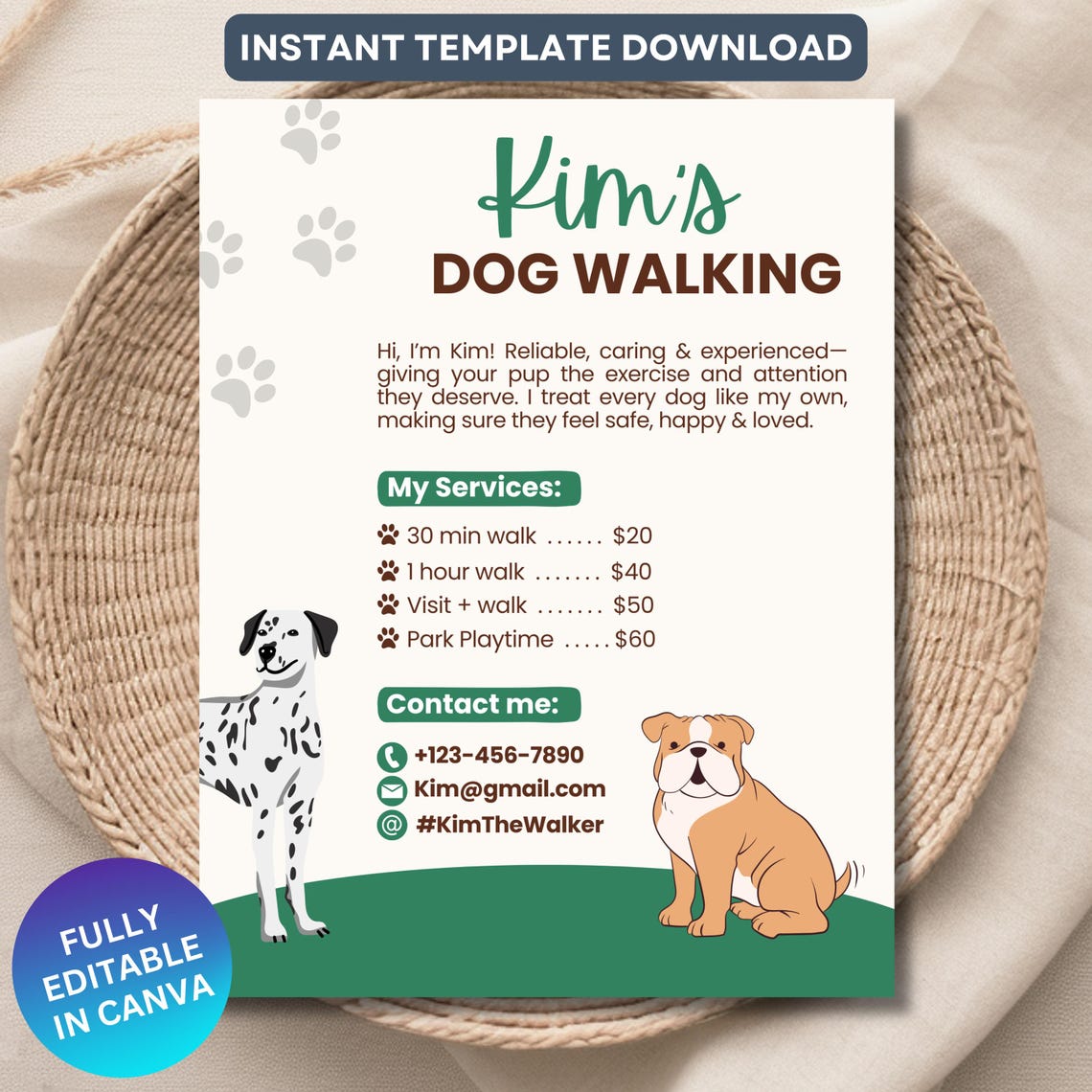 Editable Dog Walking Flyer, Dog Walking Business, Dog Walking Poster ...