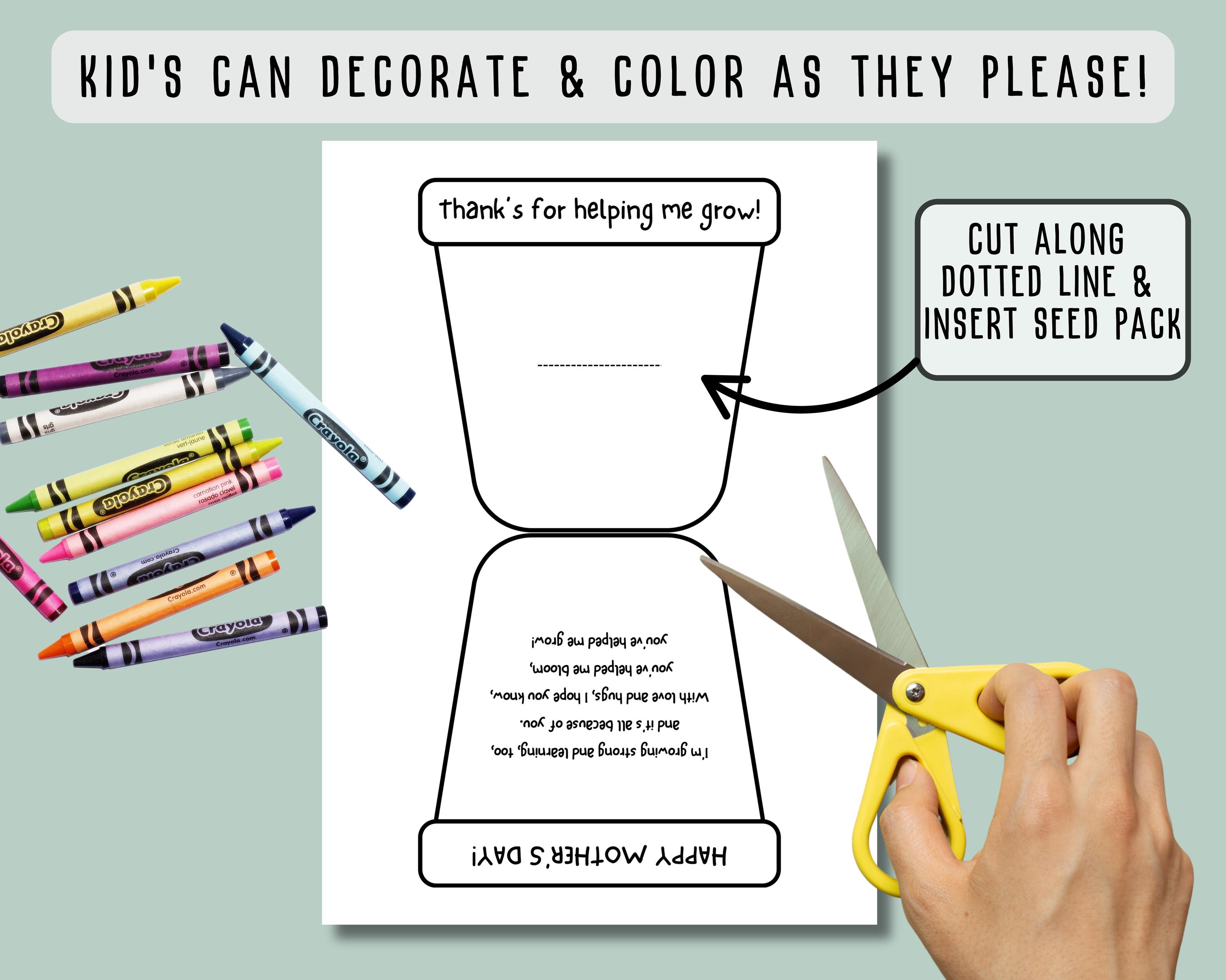 Printable Mothers Day Craft, DIY Kids Project for Mom Grandma, DIY Gift ...