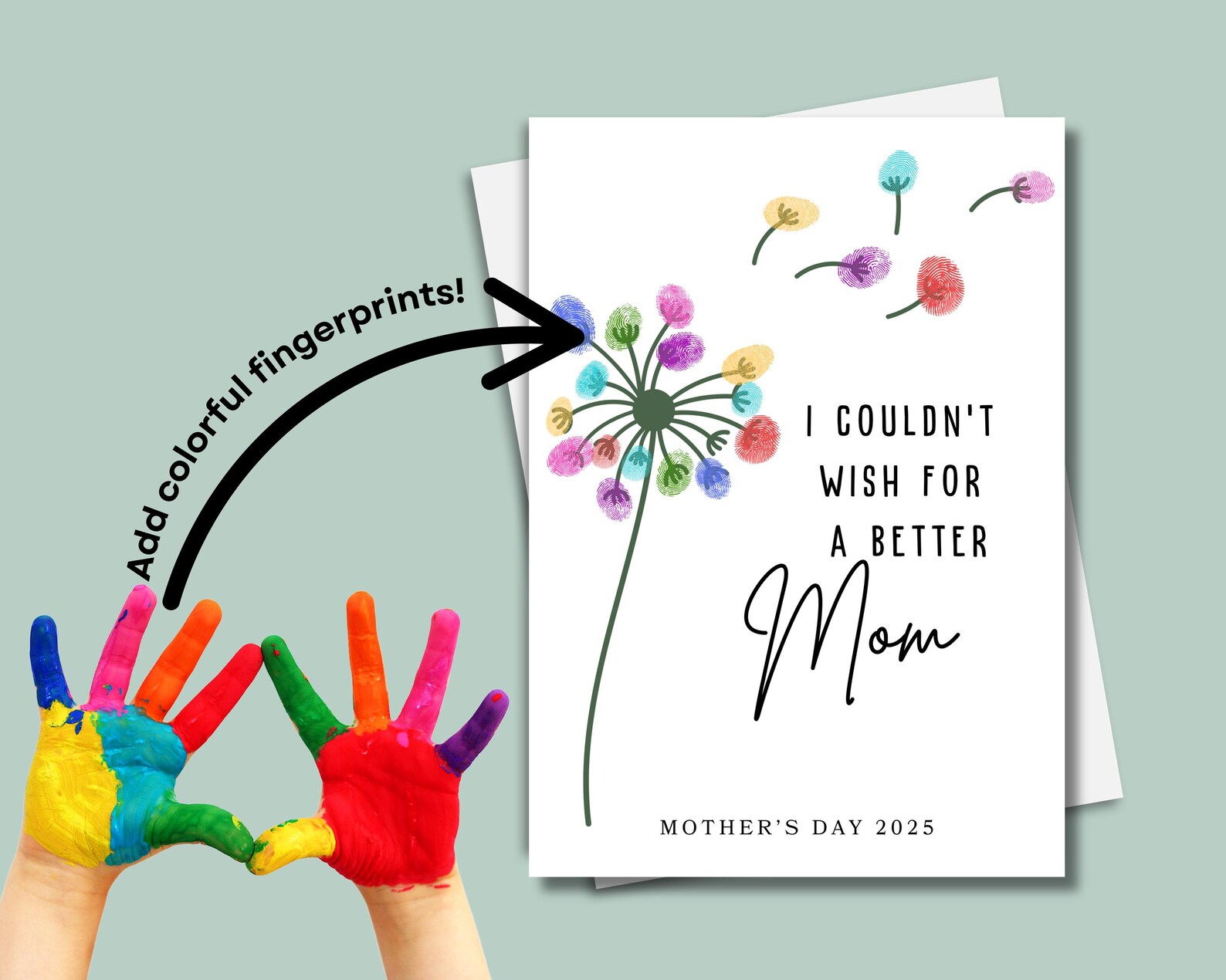 Kids Fingerpainting Printable, Mothers Day Art Project, Classroom ...