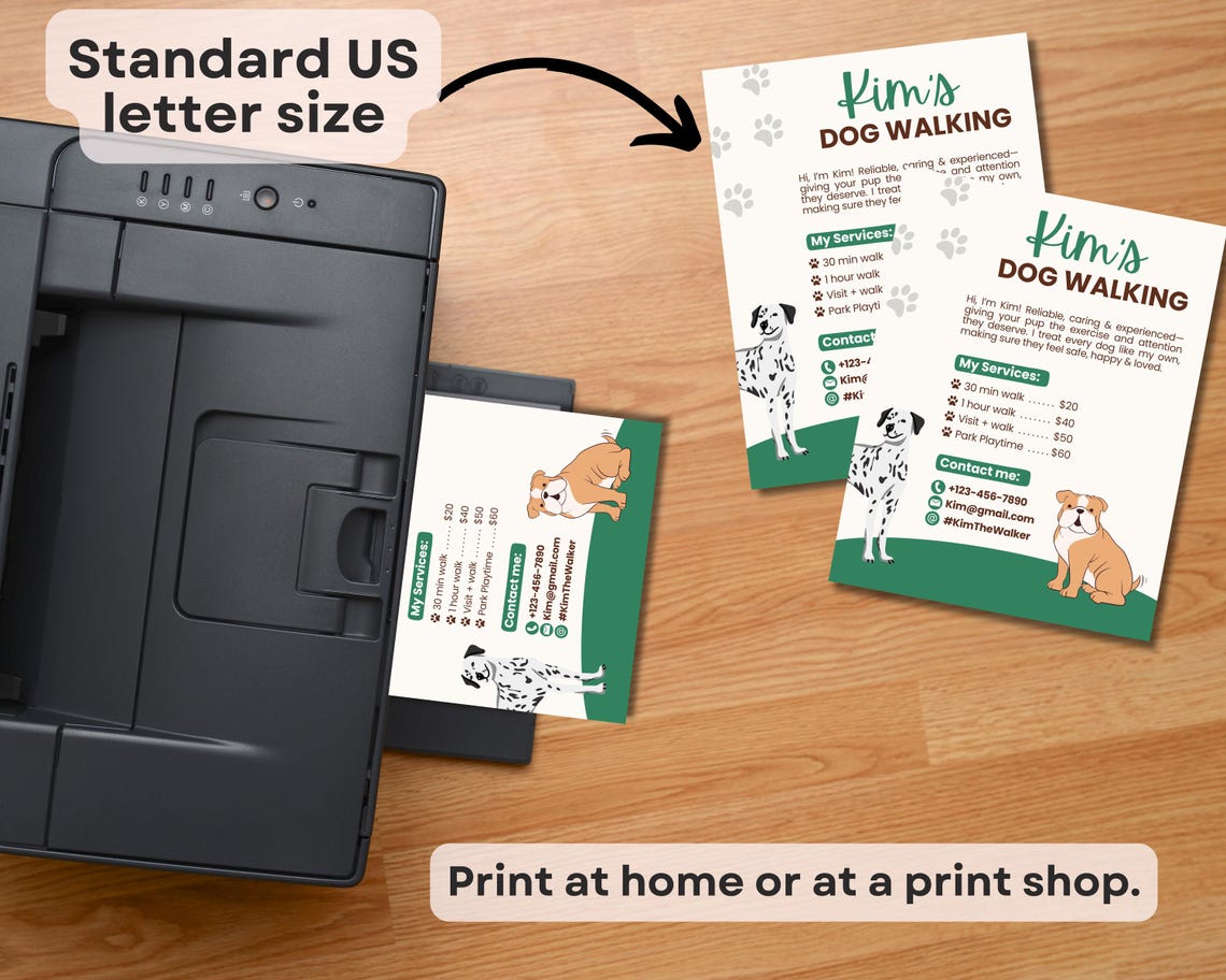 Editable Dog Walking Flyer, Dog Walking Business, Dog Walking Poster ...