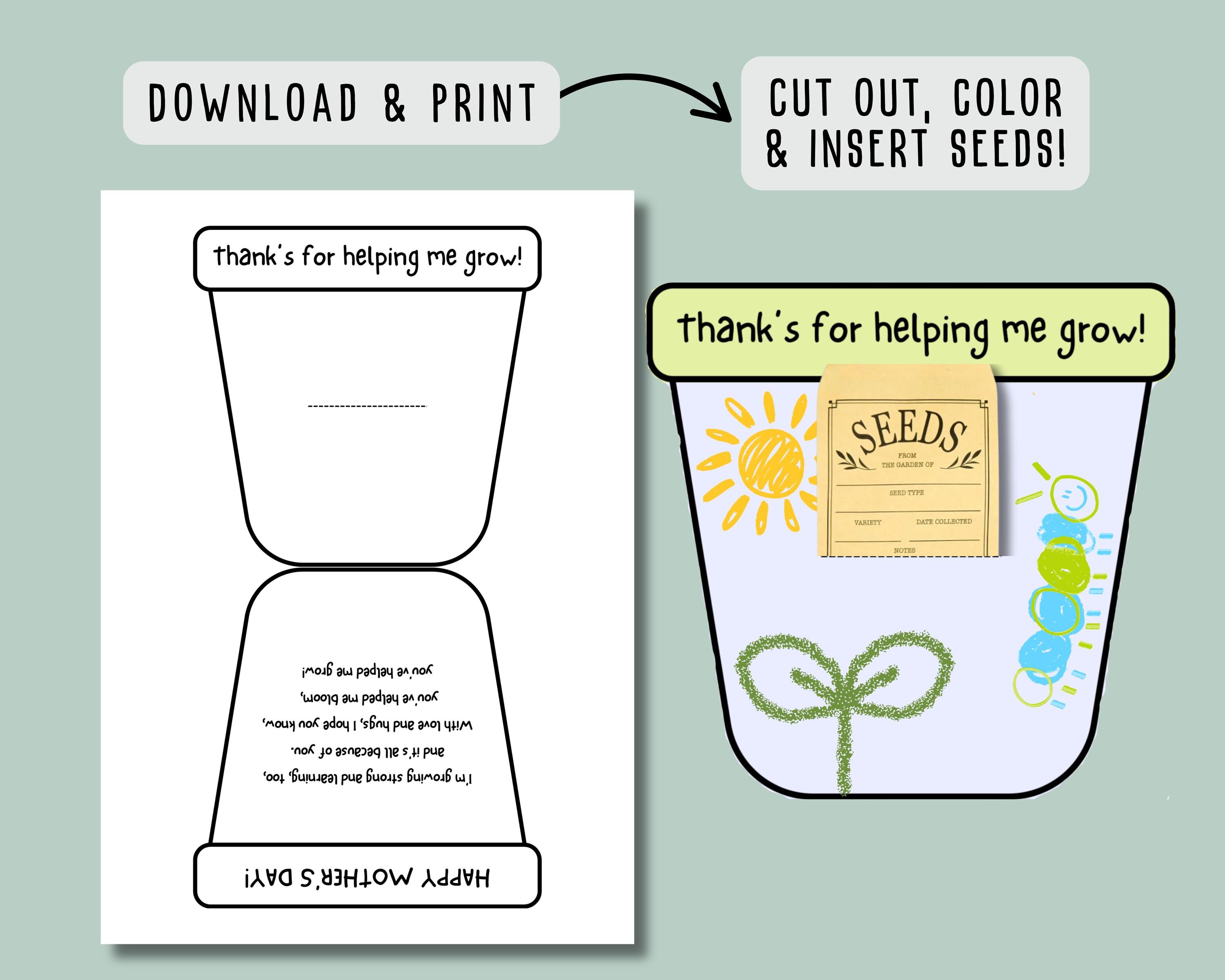 Printable Mothers Day Craft, DIY Kids Project for Mom Grandma, DIY Gift ...