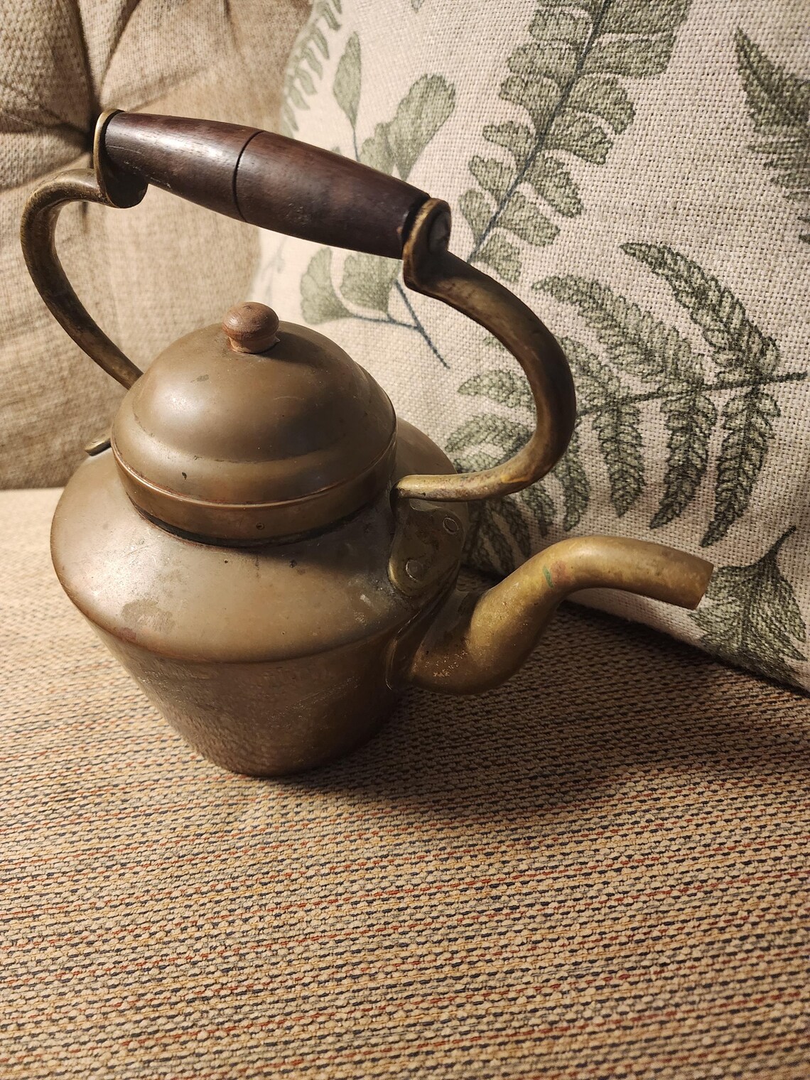 Vintage Copper Tea Kettle Wood Handle - Etsy