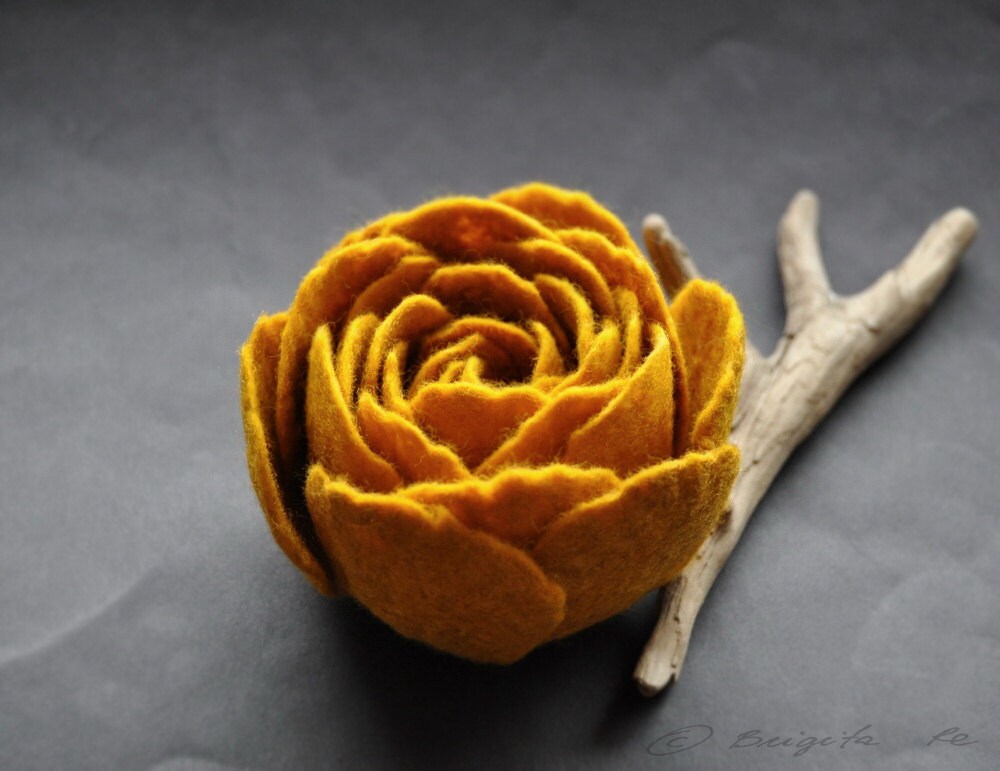 Custom Colour Felt Flower Brooch Felt Flower Brooch | Etsy