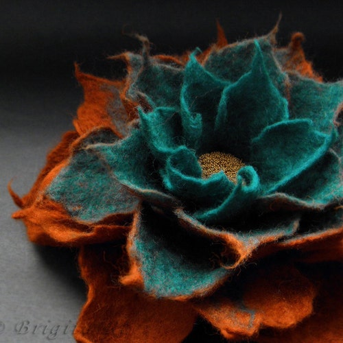 Felted Flower Hand Felted BROOCH | Etsy