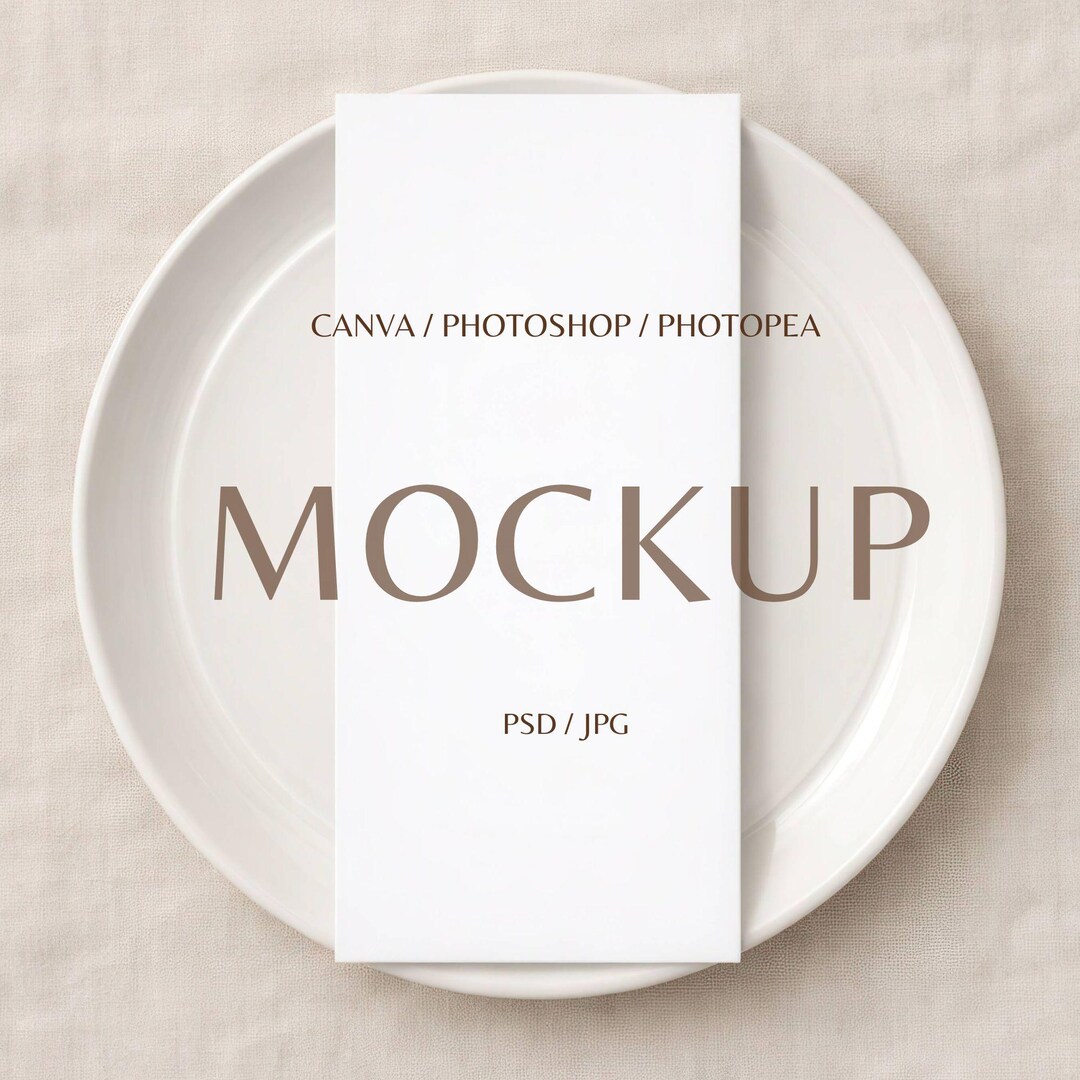 4x9 Menu Mockup, Wedding Table Card, PSD and Canva Template (digital ...