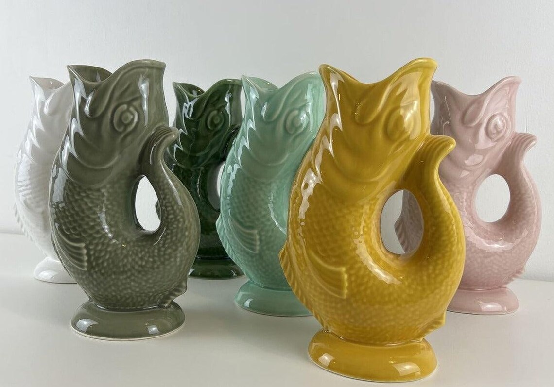 Fish Gluggle Jug - Sage - Etsy