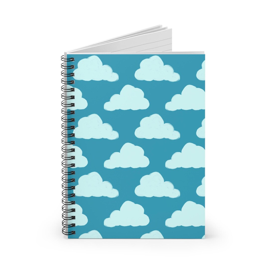 Whimsical Cloud Spiral Notebook - Ruled Line, Cute Notepad for School ...