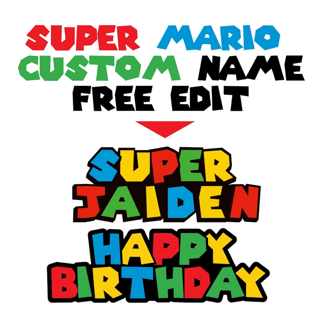Super Mario Font Svg Custom , Mario Bros Typography, Super Mario Cool ...