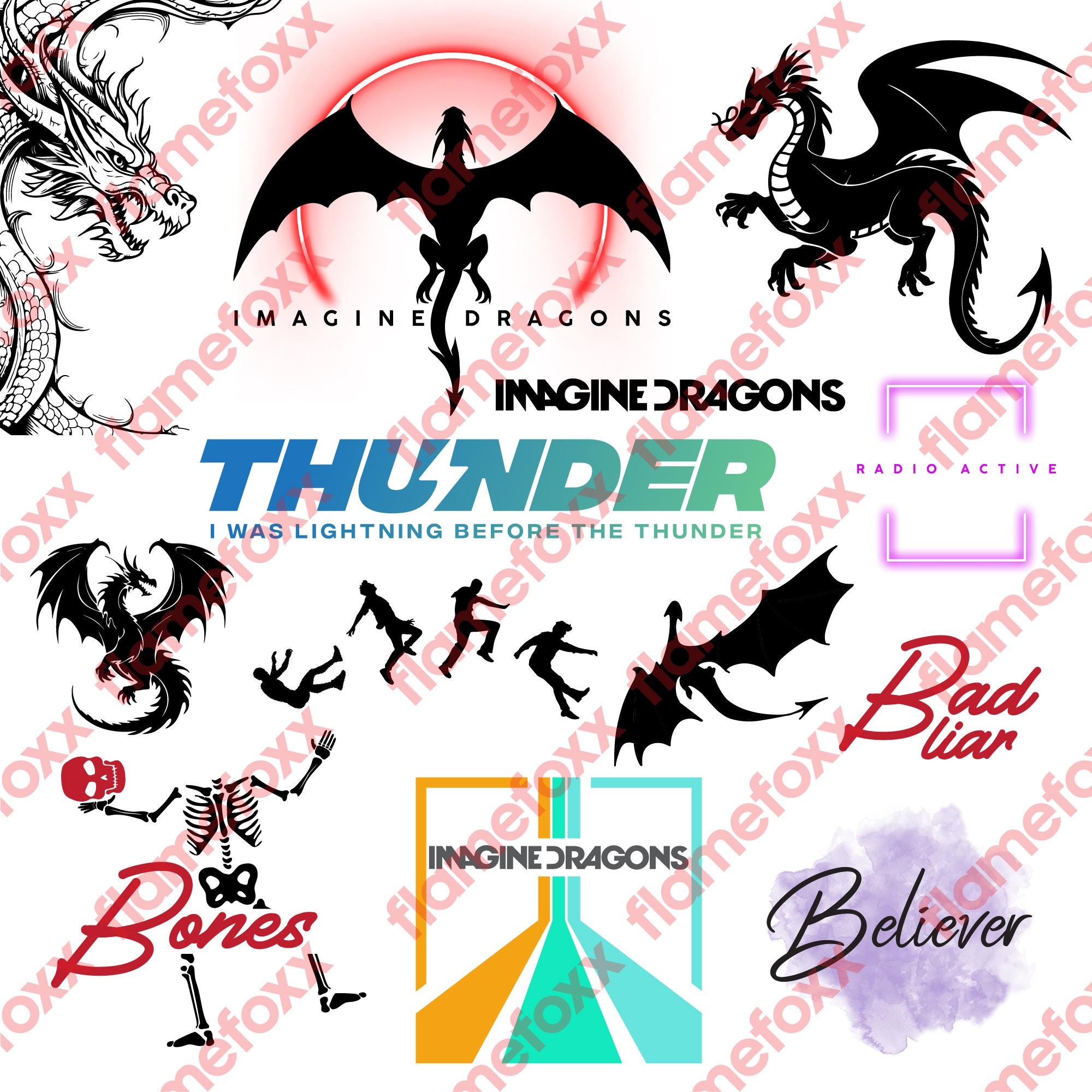 Imagine Dragons SVG Bundle Clipart, Vector,hd, Png Svg , Cut File ...