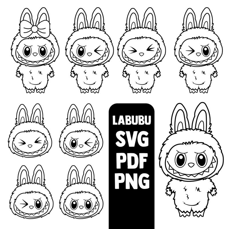 Labubu Print Coloring - Etsy