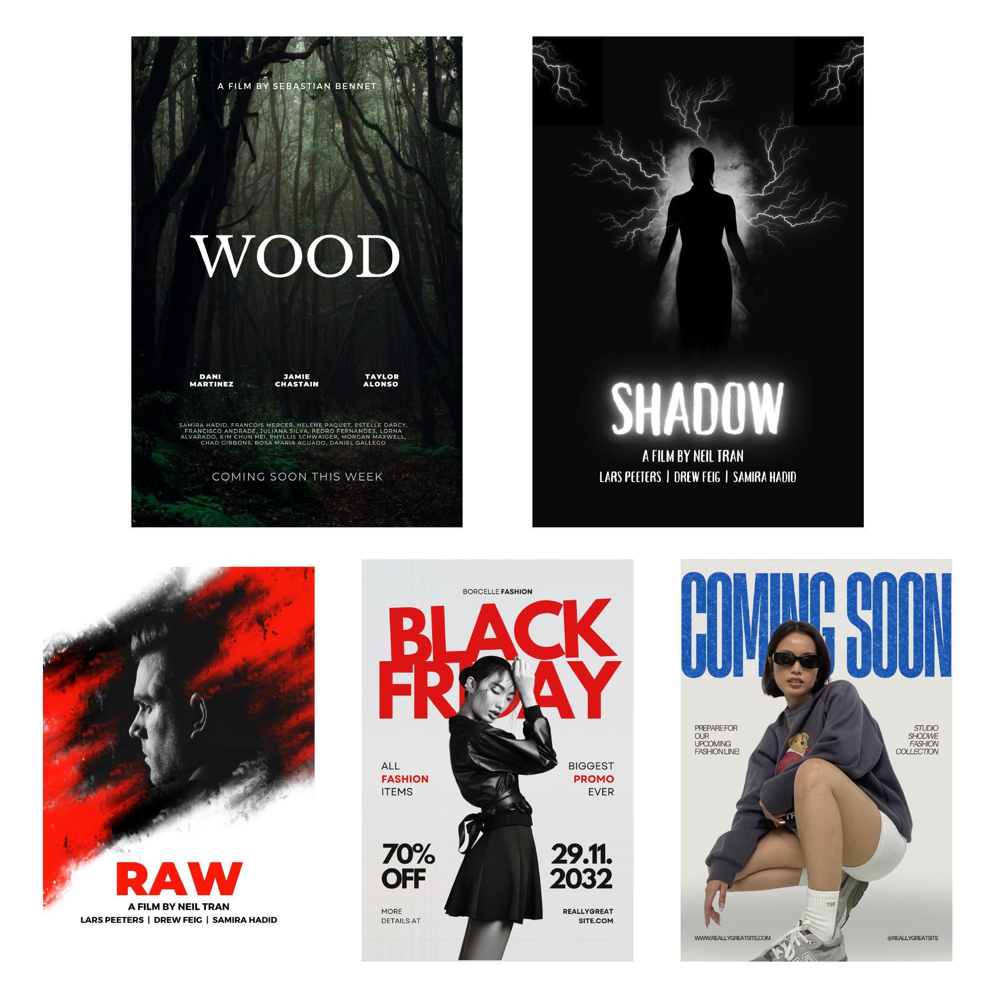 20 Custom Netflix Movie Poster Canva Editable Template, Retro Movie ...