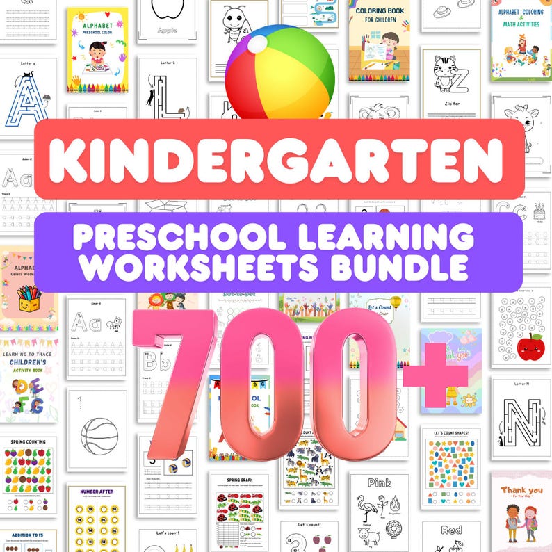 700+ Preschool Learning Worksheets Bundle | Printable Montessori ...