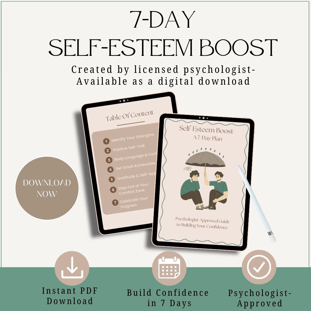 Self-esteem Workbook | 7-day Confidence Challenge | Mental Health ...