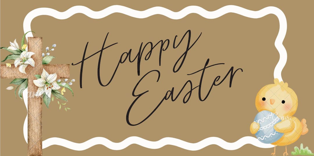 Hand-painted Easter Banner - Etsy