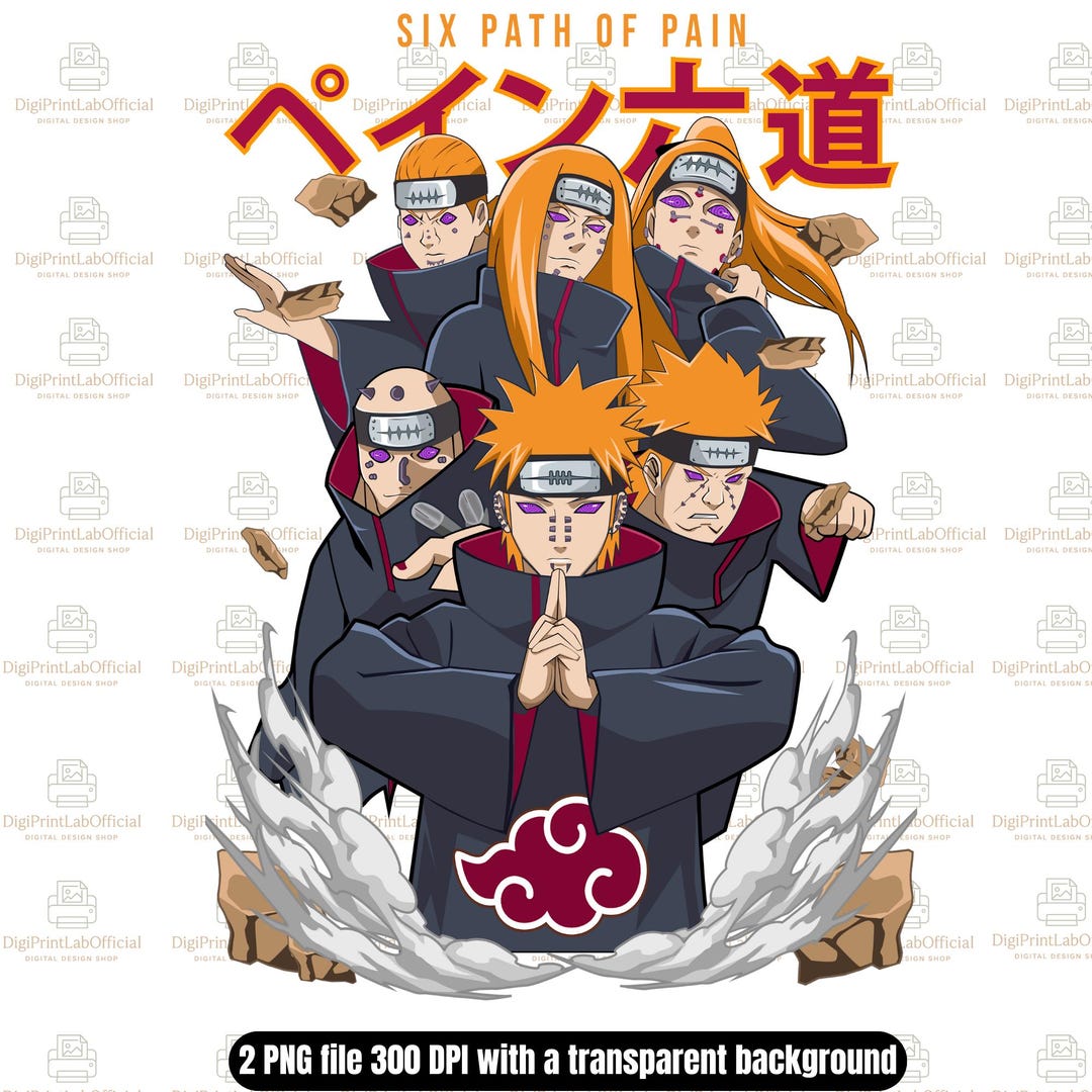 Naruto Six Paths of Pain PNG: Anime Digital Download for Sublimation - Etsy