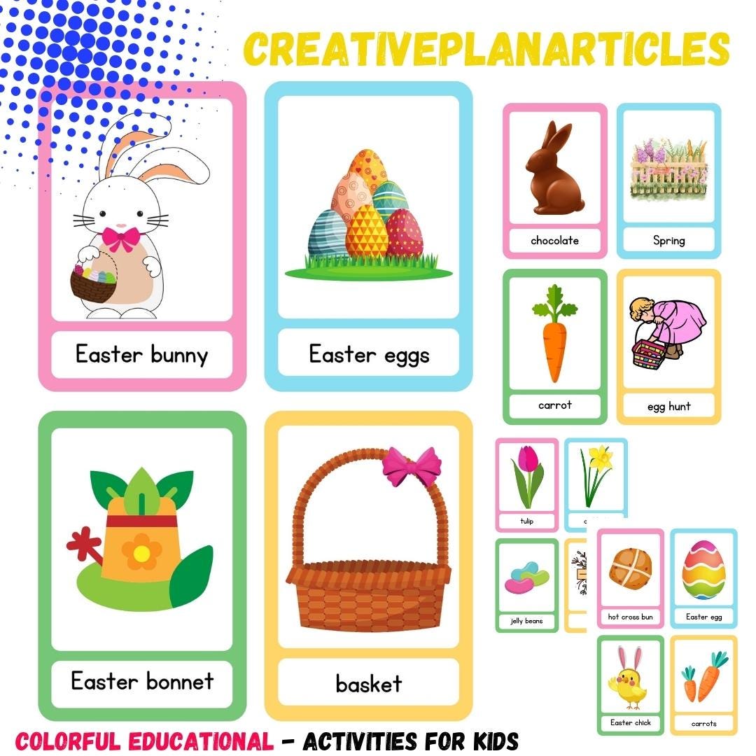 Easter Vocabulary Flashcards for Kids | Colorful Illustrated Printable ...
