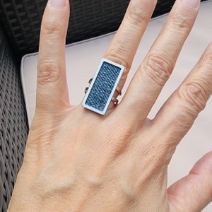 Denim Ring- Rectangle Stainless Steel Adjustable Finger Jean Ring - Etsy