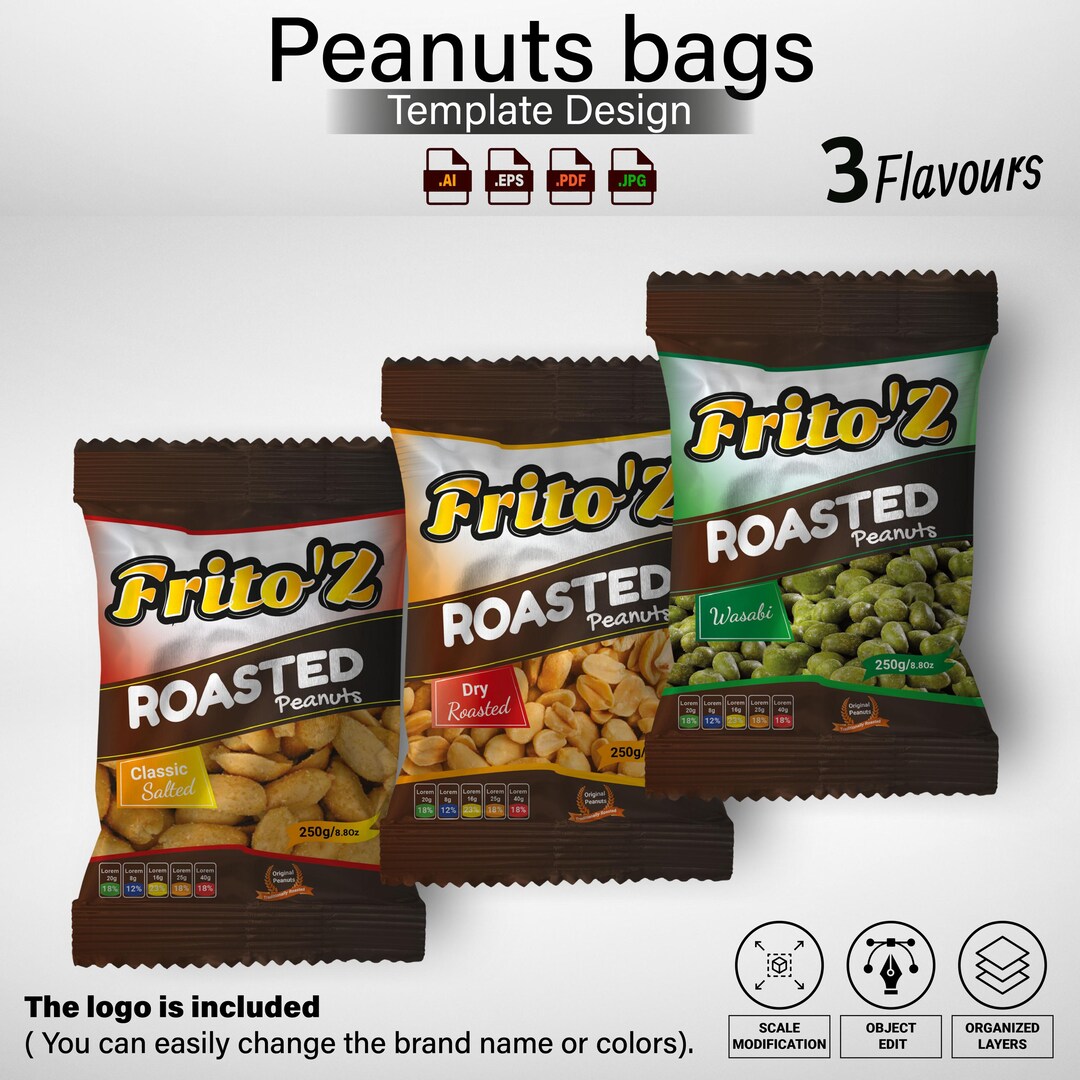 Peanut Label Design Template | Printable Food Labels | Digital Download ...