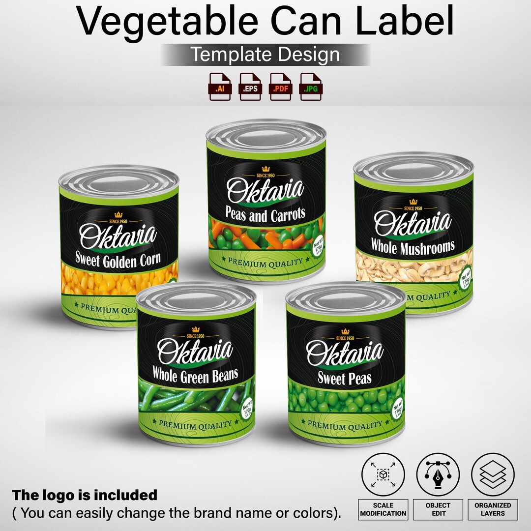 Vegetable Label Design Templates | Printable Food Labels | Instant ...