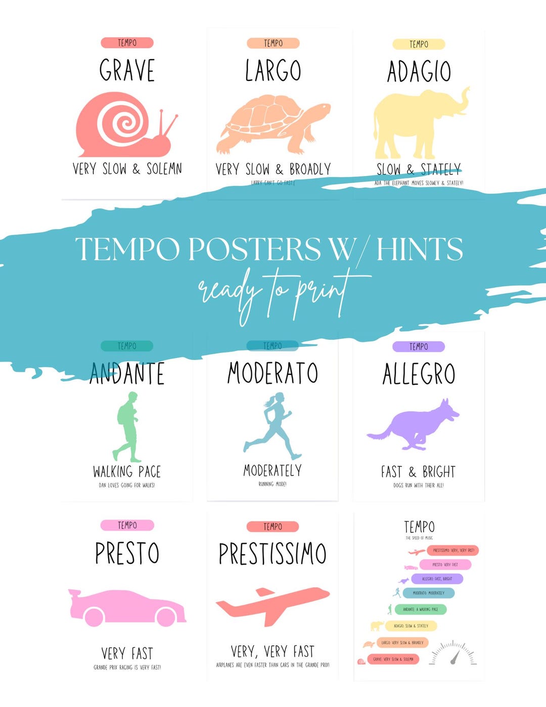 Music Tempo, Tempo Posters, Piano Student, Elementary Music, Early ...