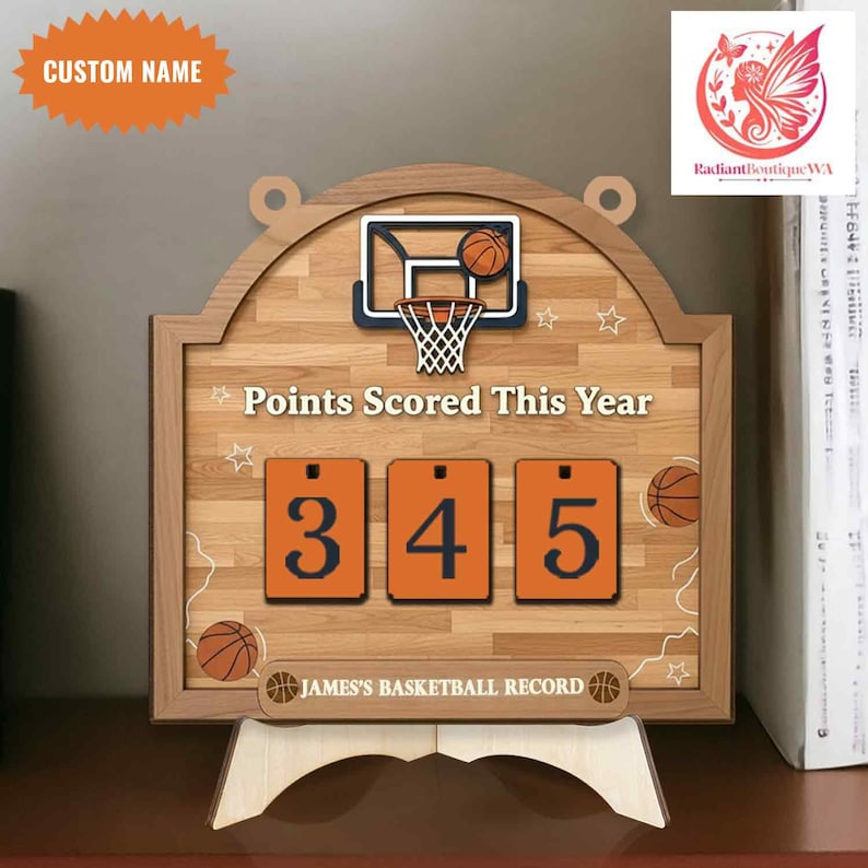 Custom Basketball Points Tracker, Wooden Sports Room Decor - Etsy