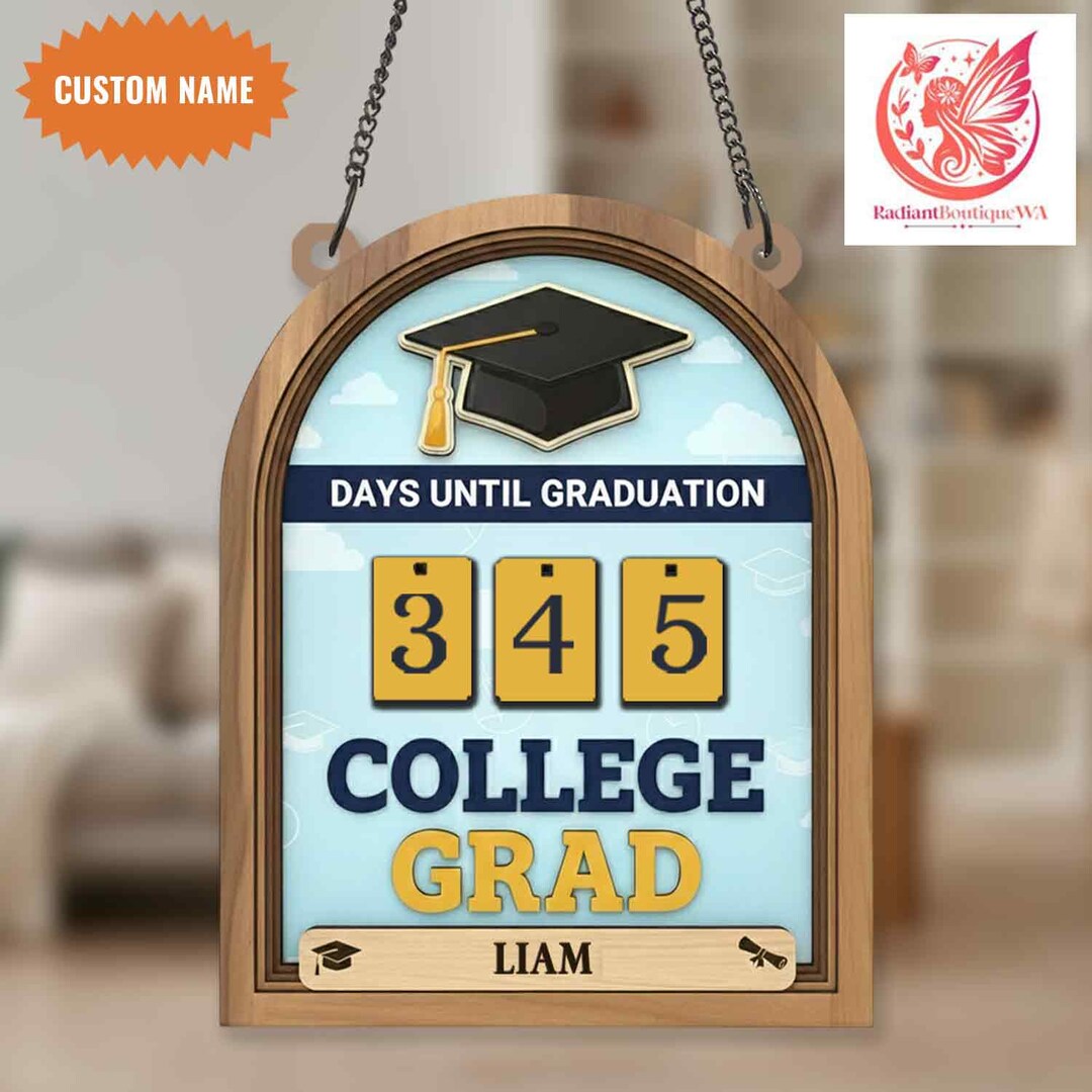 Personalized Days Until Graduation Tracker, Graduation Countdown ...