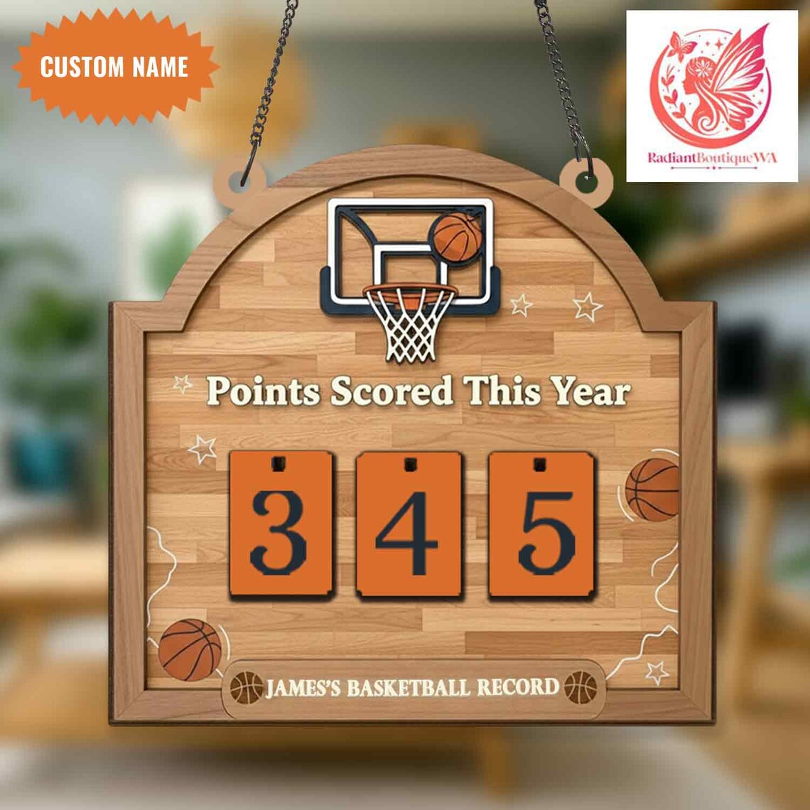 Custom Basketball Points Tracker, Wooden Sports Room Decor - Etsy