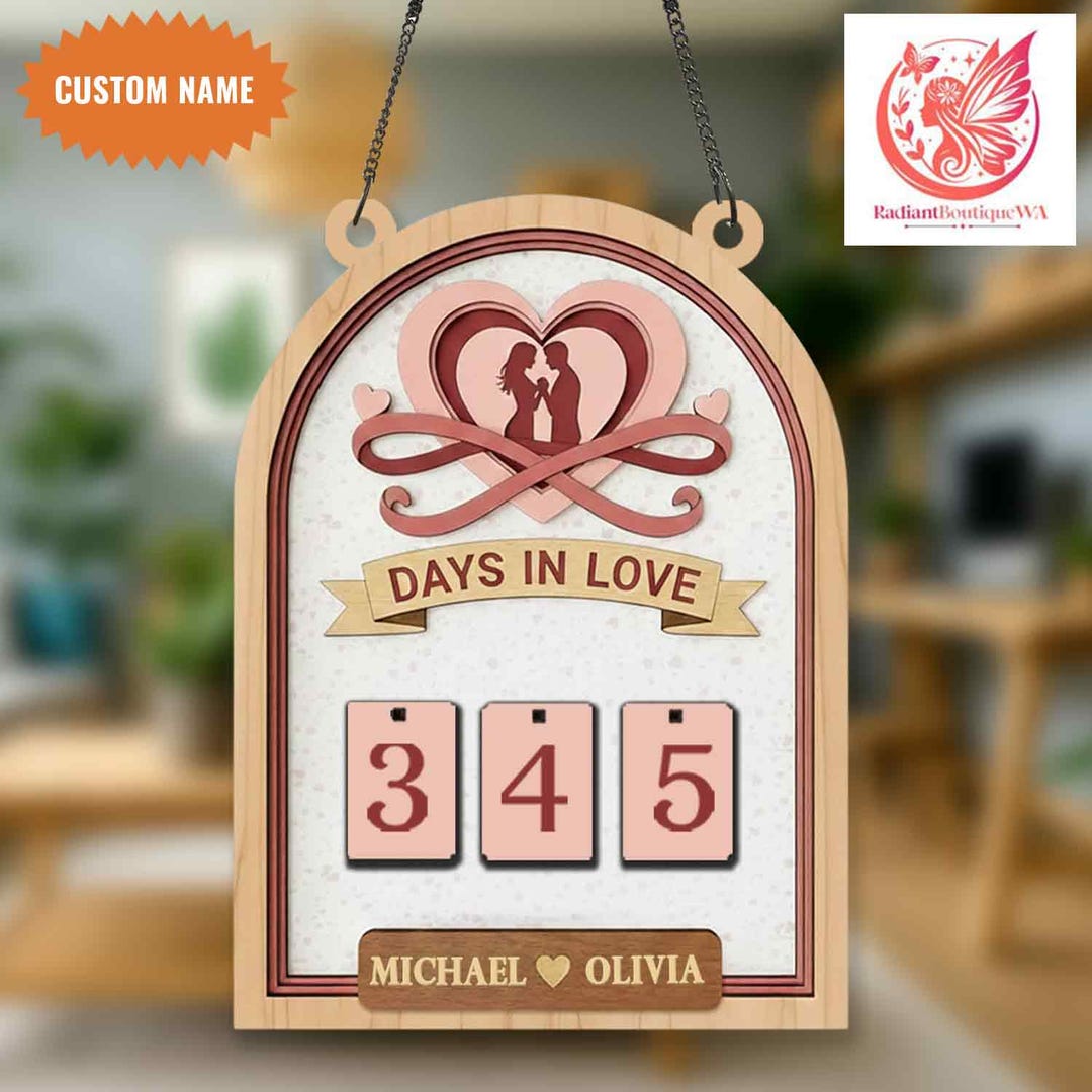 Personalized Days in Love Tracker, Custom Anniversary Day Counter ...