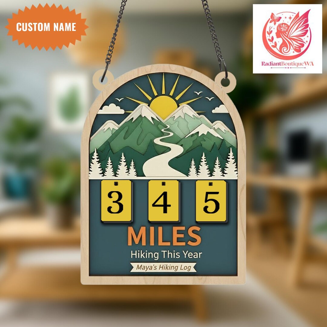 Personalized Wooden Miles Tracker Sign, Hiking Gift - Etsy