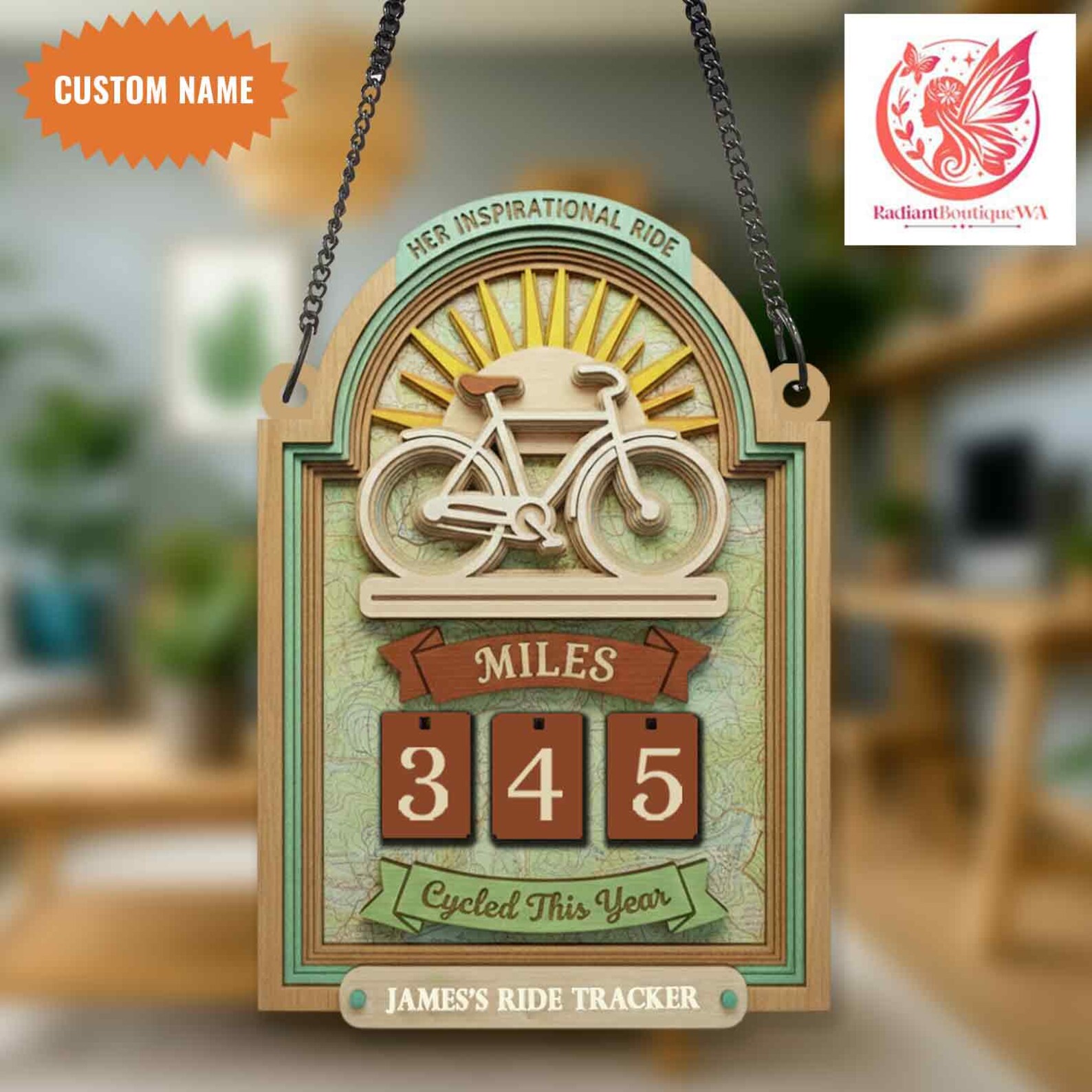 Letrero personalizado para registrar kilómetros en bicicleta, registro ...