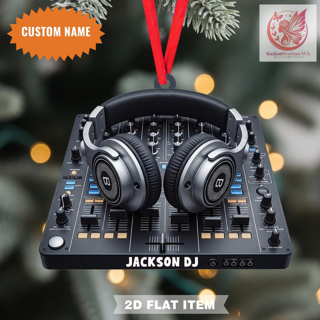 2D Flat Personalized DJ Player Ornament, Custom Turntable Mixer ...