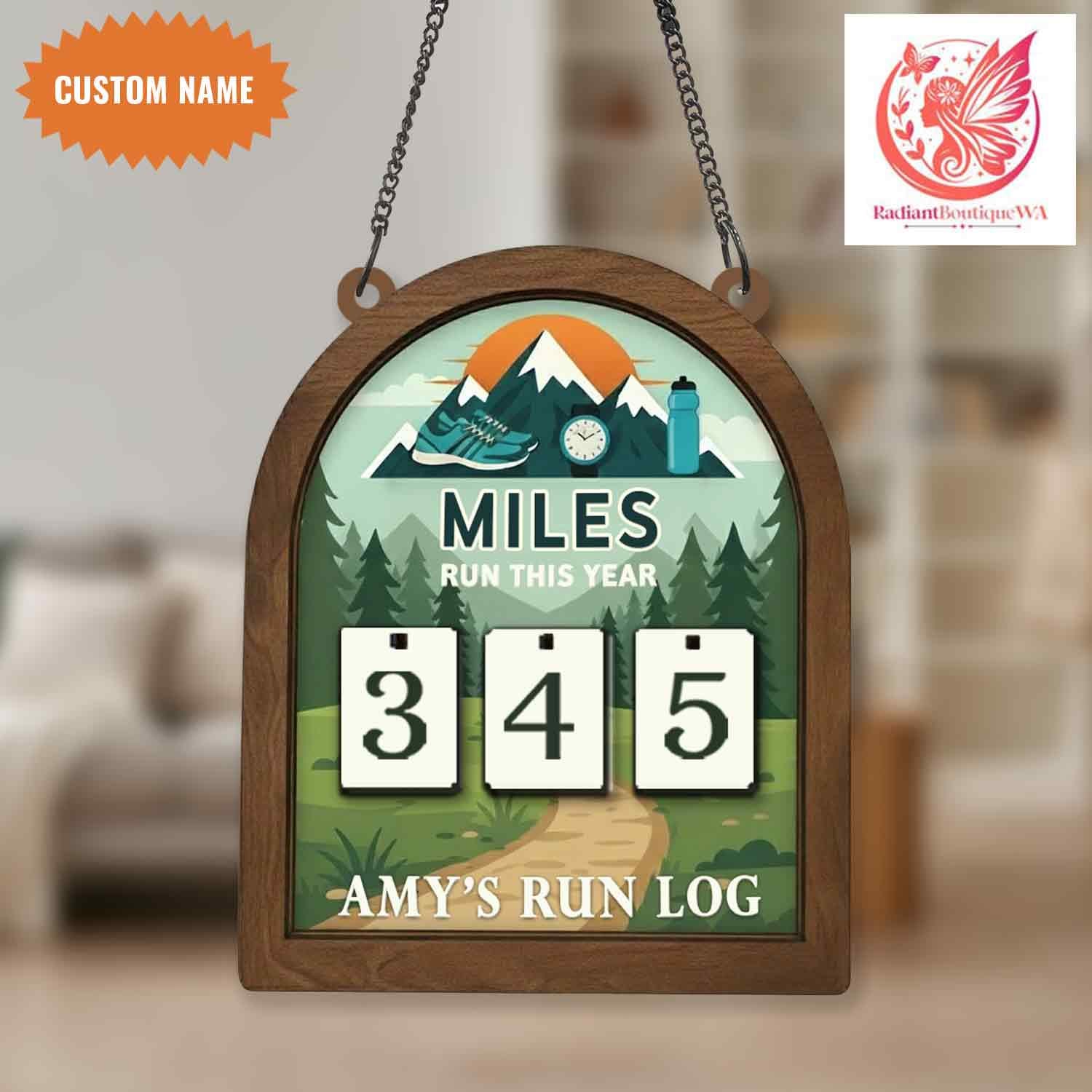 Custom Miles Run Tracker Sign, Running Log Sign, Running Distance ...