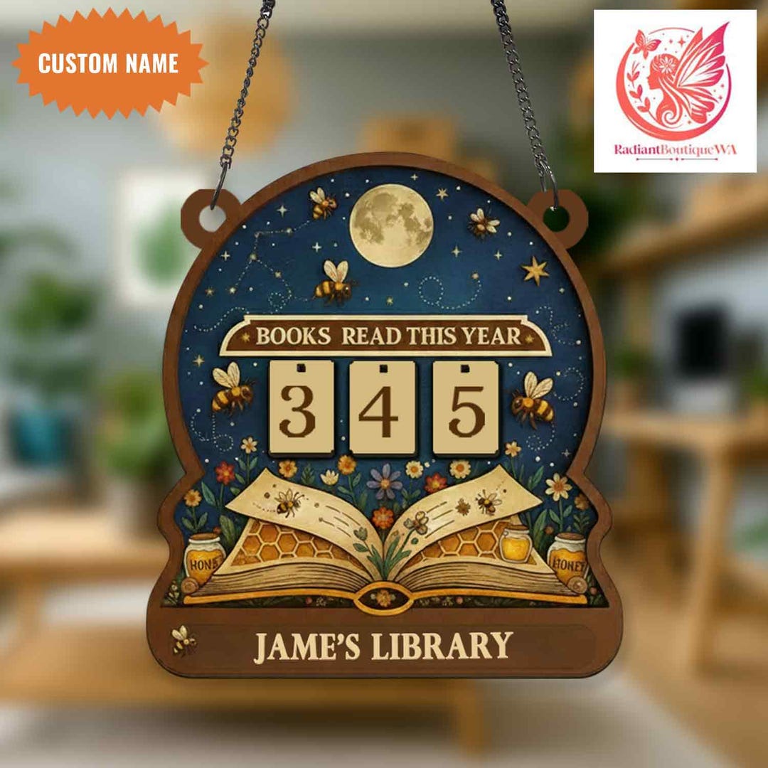Personalized Bee Book Tracker Sign, Library Reading Counter ...