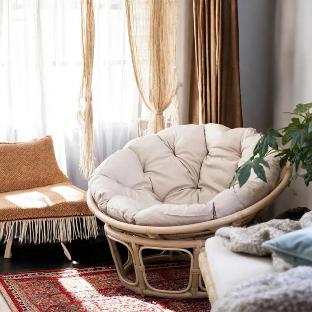 Japanese-inspired Rattan Lazy Chair – Perfect for Balcony, Living Room ...